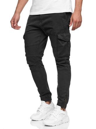 Indicode Herren Alex Cargohose aus Baumwolle mit 6 Taschen | Cargo Chino Hose f. M&auml;nner Black, XXL