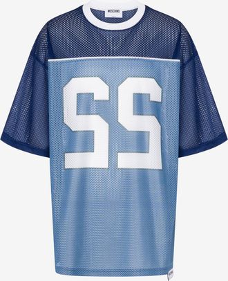 Moschino T-shirt en maille technique - Bleu