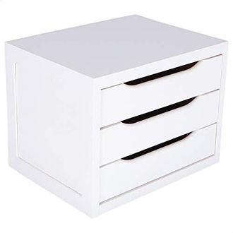 Aran&aacute;z Mueblear ARANAZ S.L. Handgriffe aus Holz, mit 3 Schubladen, Wei&szlig;, 40 x 30 x 29 cm, Kiefer, 40 x 30 x 29 cm