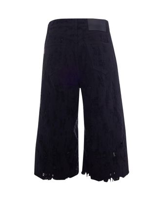 Haikure Womens Bermuda Shorts Beck Bull Destroy Black Cotton