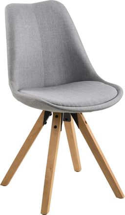CARRYHOME Stuhl, Grau, Textil, Holz, Metall, Kautschukholz, massiv, eckig, 48x85x55 cm, Stoffauswahl, Typenauswahl, Esszimmer, St&uuml;hle, Esszimmerst&uuml;hle, Vierfu&szlig;s