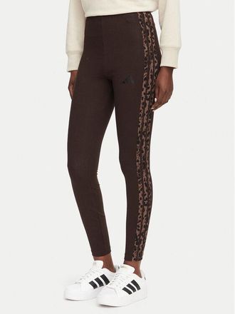 adidas Leggings Seasonal Essentials Animal Print 3-Stripes KV9302 Braun Slim Fit