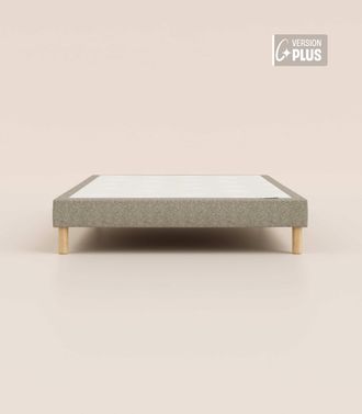 Tediber Sommier tapissier 140x190 cm Plus - Monobloc - Gris - Bois responsable - Qualit&eacute; h&ocirc;teli&egrave;re - Fait en France et en Belgique - Tediber