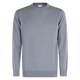 Eleventy Kaschmir Rundhalspullover mit Tipping - - Knitwear - Herren - Grau - 2XL