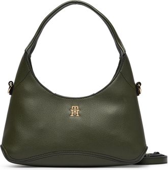 Tommy Hilfiger Handtasche Tommy Hilfiger Th Everyday Mini Hobo AW0AW19185 Dunkelgr&uuml;n