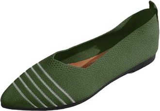 Generic Femme Mocassins De Ballet Élégants Bout Pointu Plates sans Lacets Maillé Extensible Ballerines Chaussures De Marche Légères Respirant Confortable (Z1-