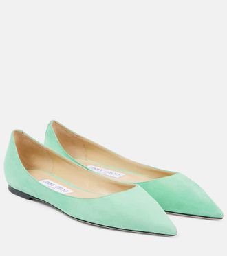 Jimmy Choo London Ballerinas Love aus Veloursleder