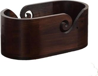 Generic H&ouml;lzerne Garnschale for Str&auml;nge, oval mit geschnitzten L&ouml;chern, H&auml;kelnadelablage, tragbares Strickzubeh&ouml;r(Style C)