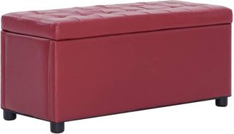vidaXL Ottoman mit Stauraum 87,5 cm Weinrot Kunstleder Vidaxl