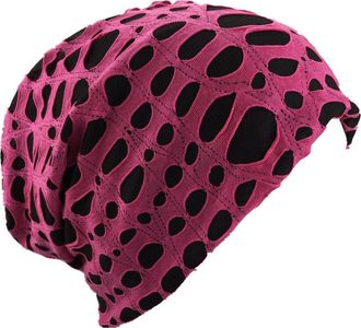 Miobo Slouch Beanie M&uuml;tze,Einheitgr&ouml;&szlig;e,Destroyed Vintage Look Magenta