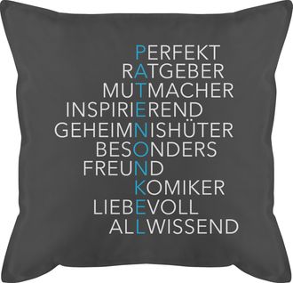 Shirtracer Kissen 50x50 - Geschenk Patenonkel Eigenschaften I Patenonkel Geschenke Pate Geschenk Paten Geschenke Weihnachten - 50 x 50 cm - Grau - f&uuml;r Bester Pat