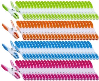 Pearl Wäscheklammern-Set: Extra Starke Wäscheklammern mit Soft-Grip, 200 Stück, in 4 Farben (Soft-Wäscheklammer-Sets, Softklammer, Wäscheständer)