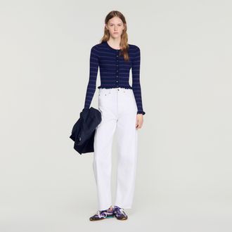 Sandro Gestreifter Strick-Cardigan