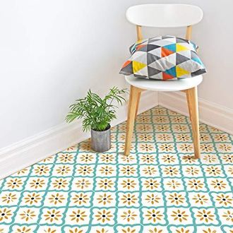 Ambiance Sticker 1 Aufkleber für Fliesen, rutschfester Boden mit Schutzlaminat aus Kunststoff, wasserdicht, Mosaik, Fliesen, Bodenbelag für Bad und Küche, Zementfliese