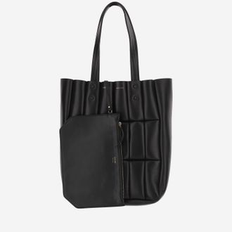 Khaite Womens Small Zoe Tote Bag Black Lambskin Shoulder