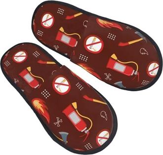 Generic Pantoufles En Coton Extincteur Lavables Pantoufles DHiver Unisexe Chausson Hotel Pour Chambre Invit&eacute; Spa M