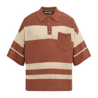 Palm Angels Homme, Tops, Brun, Taille: L Polo Logo
