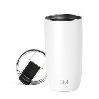 Simple Modern Thermobecher Kaffeebecher to go mit Klappdeckel | Isolierter Edelstahl-Kaffeebecher | Geschenke f&uuml;r Frauen und M&auml;nner | Voyager | 470ml | Winter White