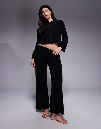 River Island Ensemble en jersey &agrave; boutonnage - Noir