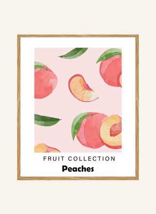 Liv Corday Wandbild Pfirsische - Fruchtkollektion Mit Rahmen weiss