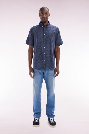 Eden Park Jean 5 Poches En Denim Stretch Medium Wash Coupe Droite