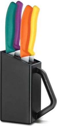 Victorinox by Swiss Army Swiss Classic Messerblock, Messerhalter, Inkl. 4 Steak- und Pizzamesser, Messer-Aufbewahrung