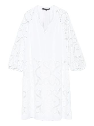 Luisa Cerano Minikleid mit Puff&auml;rmeln - Wei&szlig;