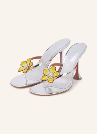 Amina Muaddi Amina Muaddi Zehentrenner Vittoria Thong Mit Schmucksteinen silber