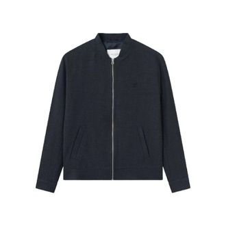 Les Deux Homme, Vestes, Bleu, Taille: L Blouson Bomber Structur&eacute; Bleu Como