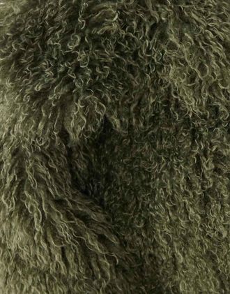 Aria Cove veste courte oversize &agrave; grand col en fausse fourrure verte