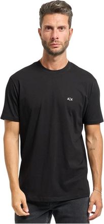 A|X Armani Exchange Homme, Tops, Noir, Taille: XL T-shirt Coupe Standard avec Logo et &Eacute;cusson sur la Poitrine