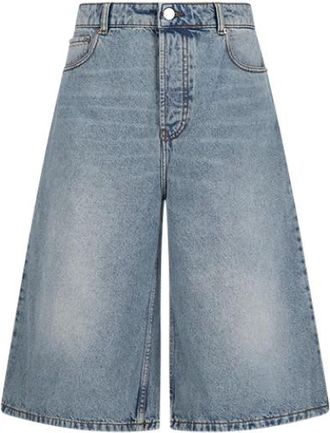 Ami Homme, Shorts, Bleu, Taille: W31 Large Fit Bermuda Shorts