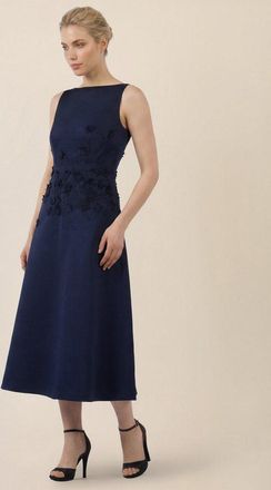 Apart Midikleid mit floraler 3D-Stickerei