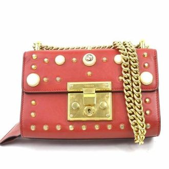 Gucci Sac bandouli&egrave;re Perle doccasion - Femme - Pre-owned - Rouge - Taille: ONE Size