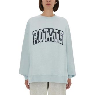 Rotate Rundhals-Sweatshirt mit gesticktem Logo - - Sweatshirts & Hoodies - Damen - Blau - M