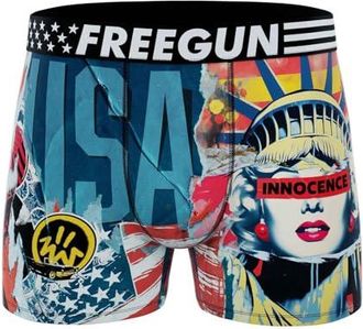 Freegun Boxer Homme Street Art (FR/ES, Alpha/Lettres, TG, Taille Normale, Taille Normale, Statue USA Innocence)