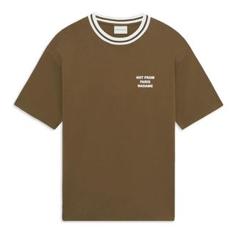 Dr&ocirc;le de Monsieur Ringer-Kragen-Logo-T-Shirt - - Tops - Herren - Gr&uuml;n - M