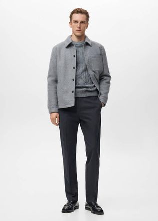 Mango Pantalon coton regular-fit bleu marine - Homme - 38 - MANGO MAN