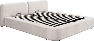Vente-Unique Bett mit Stauraum 140 &times; 190 cm - Stoff - Beige - JUDALO by Maison C&eacute;phy