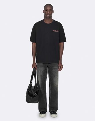 AllSaints Stanza Kurzarmshirt mit Rundhalsausschnitt in verwaschenem Schwarz