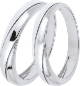 Edenly Trauringpaar Saturn Trilogie - Weißgold - 9 Karat Gold