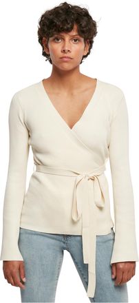 Urban Classics Womens TB5088-Ladies Rib Knit Wrapped Cardigan Sweater, whitesand, XXL