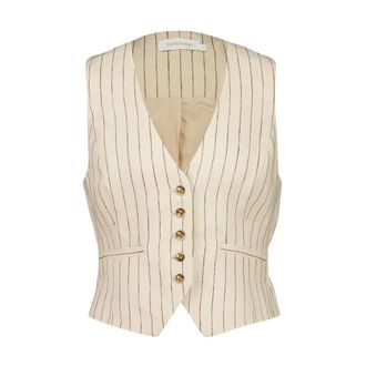 Zimmermann Rebellion Pinstripe Leinenweste - - Suits - Damen - Beige - XS