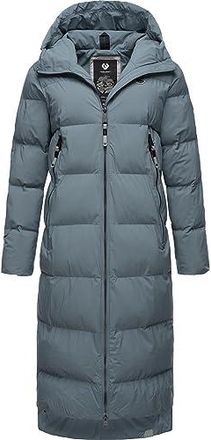 Ragwear Manteau dhiver pour femme, chaud, imperméable et respirant, extra long, avec capuche, Patrise XS-6XL, gris, S