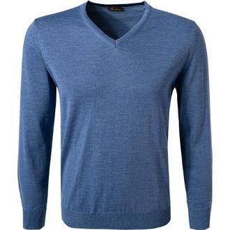 Stenstr&ouml;ms Herren Pullover blau Merinowolle unifarben