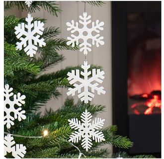 Com-Four 12x D&eacute;coration de No&euml;l - Pendentif &eacute;toile de Neige - d&eacute;coration &agrave; Suspendre pour d&eacute;corer Le Sapin de No&euml;l - d&eacute;coration de Sapin de No&euml;l Flocon de Neig