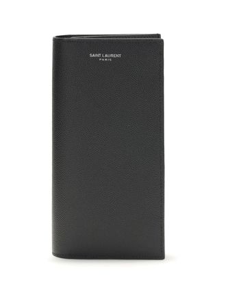 Saint Laurent Mens Wallet Grained Leather Black Calf Umbrellas