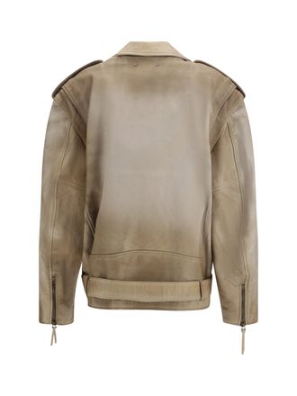 Golden Goose Womens Journey Leather Jacket Mellow Buff Buffalo