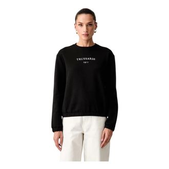 Trussardi Femme, Sweatshirts et sweats &agrave; capuche, Noir, Taille: 38 FR SweaT-shirt &agrave; enfiler