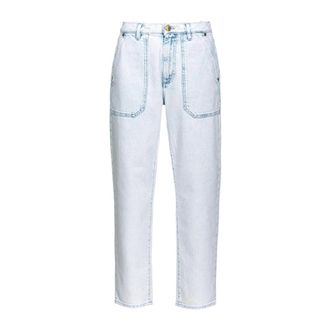 Pinko Moonwash Straight Leg Denim Jeans - - Jeans - Damen - Blau - W30